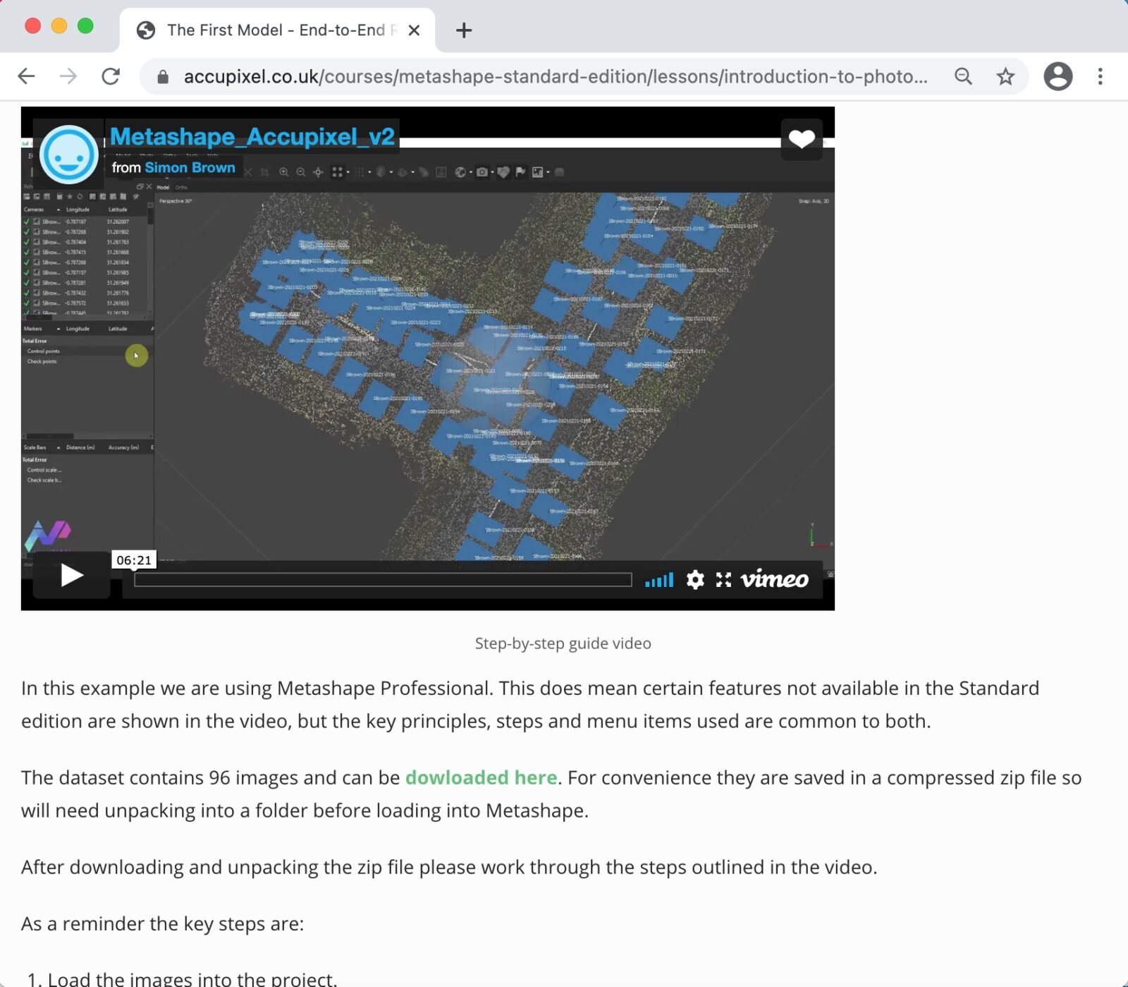 Keeping It Real: Metashape standard online course - AccuPixel Ltd